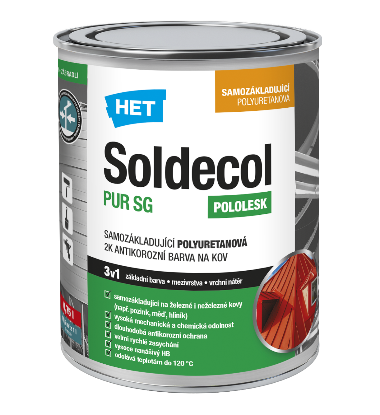 Vrchní polyuretanové barvy na kov